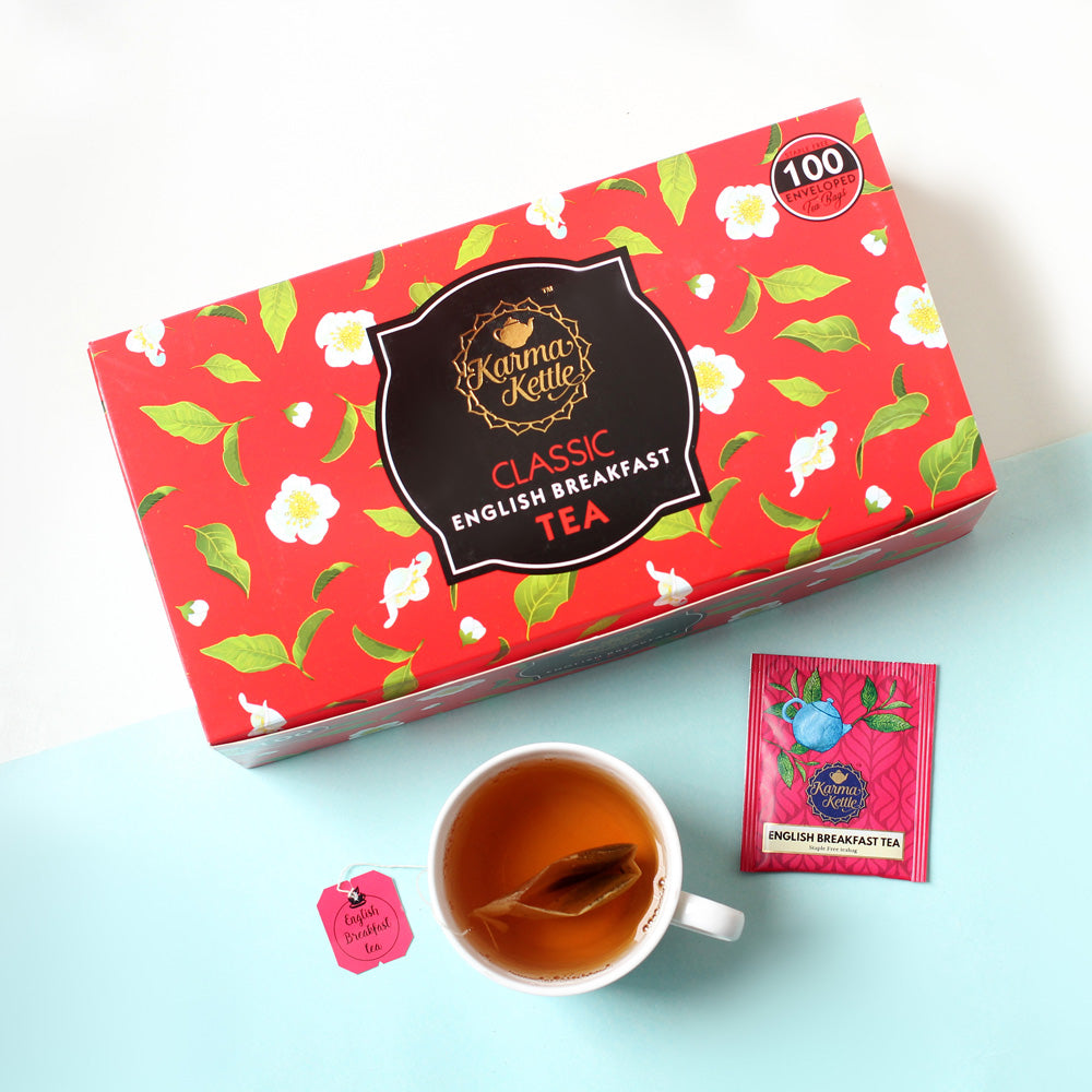 English Breakfast Tea- Box of 100 teabags – Karma Kettle Teas