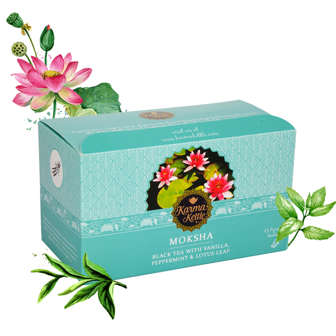 Organic black tea with peppermint and lotus- Moksha – Karma Kettle Teas